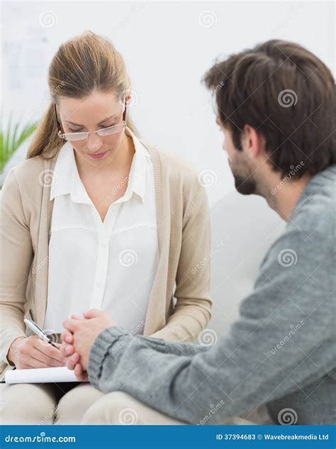 Young Man In Meeting With A Psychologist Stock Image Image Of Psychologist Psychotherapy