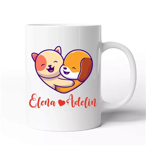 Cana Personalizata Cu Nume Pisica Si Catel Galero