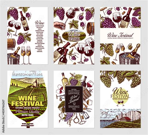 Wine Posters Or Vineyard Banners Sparkling Champagne Background