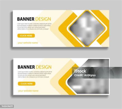 Template Desain Banner Web Horizontal Abstrak Desain Spanduk Iklan