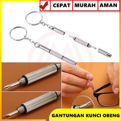 Jual Gantungan Obeng Kunci In Plus Minus Obeng Mini Kacamata Jam Secrew Driver Shopee