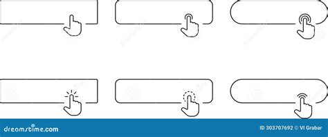 Click Blank Button With Pointer Clicking Mouse Pointer Pictogram