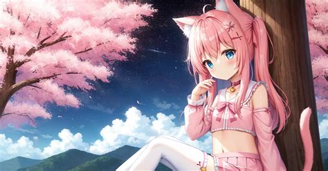 Cute Confused Cute Pink Cat Girl Ayomiのイラスト Pixiv