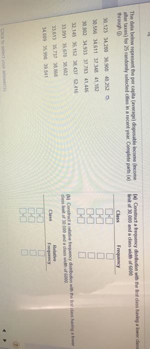 Solved A Construct A Frequency Distribution With The First