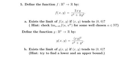 solved 5 define the function f r2→r by f x y x3 3y23xy