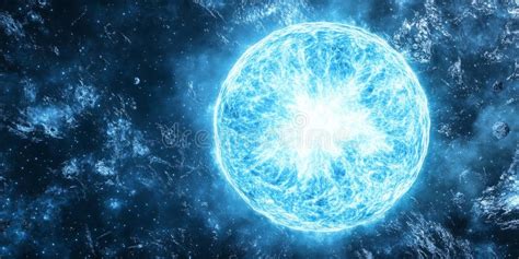 A Frozen Star Casting Eerie Blue Light Upon A Vast Asteroid Field Its