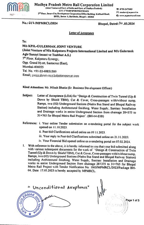 Kpil Gulermak Jv Secures Rs 769 Cr Contract For Bhopal Metros First