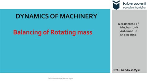 Solution Dom Balancing Of Rotating Mass Studypool