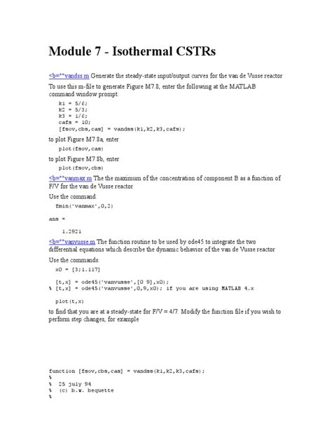 Module 7 Isothermal Cstrs Pdf Applied Mathematics Analysis