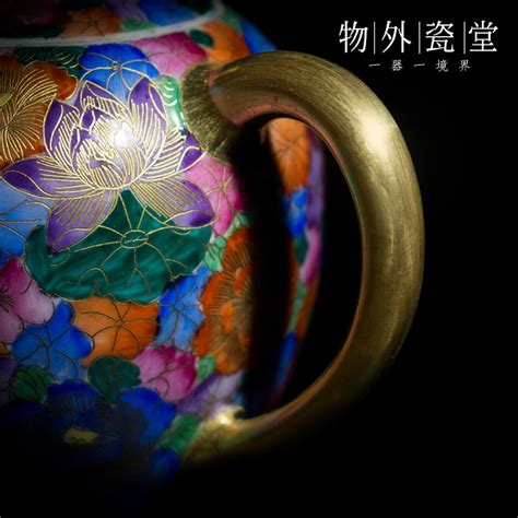 物外瓷堂 景德镇陶瓷器掐丝珐琅万花不落地功夫茶具泡茶执手壶 淘宝网
