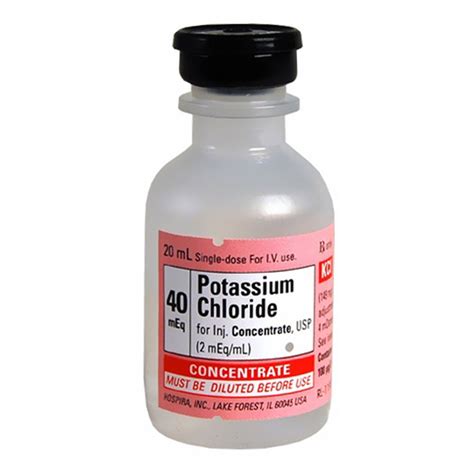 A 10 Ml Vial Is Labeled Potassium Chloride At Mitch Moore Blog