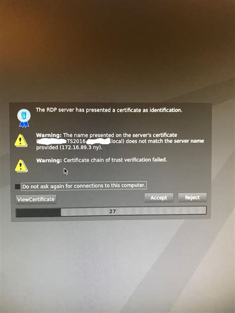 Thin Client Rdp Certificate Does Not Match Sysadmin