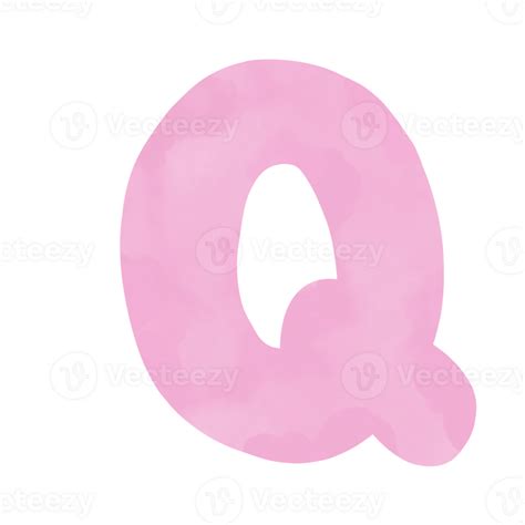 Letter Q Pink Watercolor Pattern Hand Drawn 24796641 Png