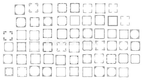Simple Doodle Sketch Square Vector Frames Stock Vector Illustration