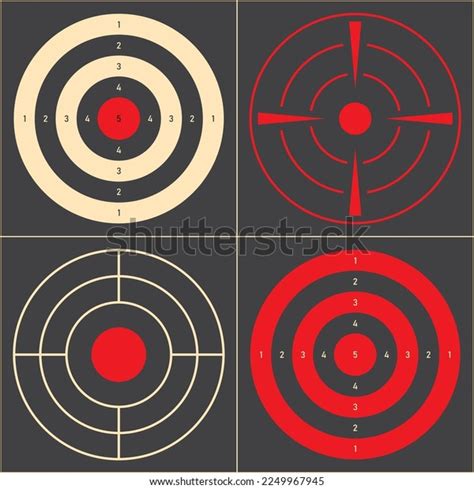 Vector Four Different Types Paper Target Stock Vector Royalty Free