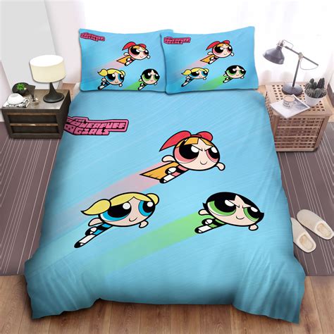 Flying Powerpuff Girls Bed Sheets Spread Comforter Duvet Cover Bedding