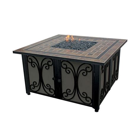 Endless Summer 41 In Steel Lp Fire Pit With Slate Tile And Wrought