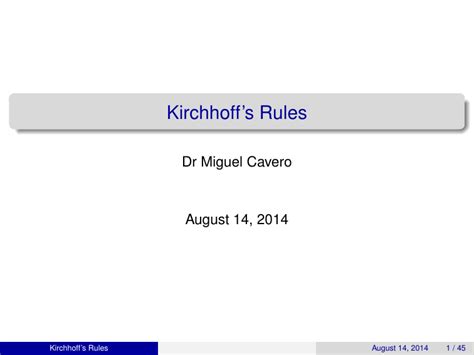 Kirchhoff S Rules