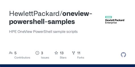 GitHub HewlettPackard Oneview Powershell Samples HPE OneView