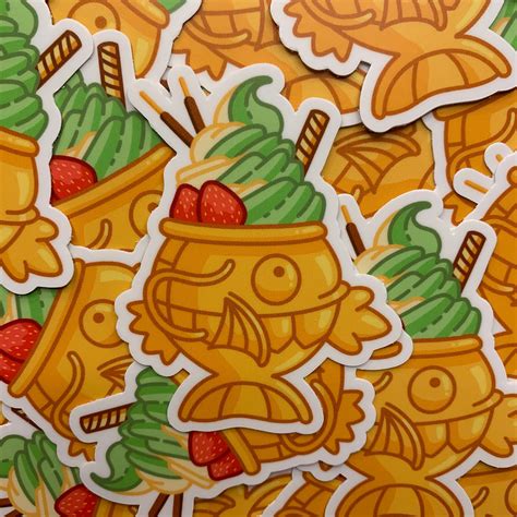 Matcha Taiyaki Sticker 3in Waterproof Etsy