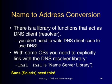 ppt address conversion functions and the domain name system