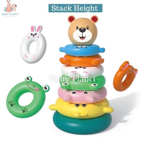 2 In 1 Ferrule Stack Height And Cute Bear Rings Stack Height Toy Set