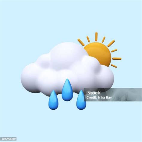 맑고 비오는 날 일기 예보 아이콘입니다 기상 표지판 3d 시각화 0명에 대한 스톡 사진 및 기타 이미지 0명 3차원 형태 겨울 Istock