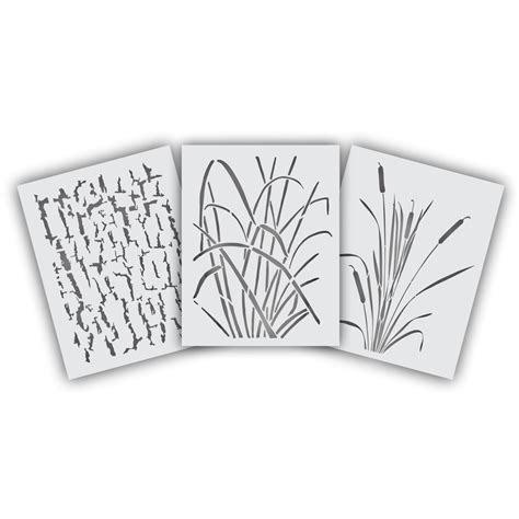 Printable Marsh Grass Stencil Pattern And Stencils