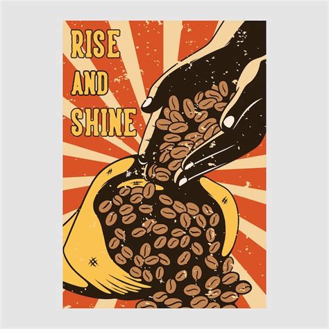 Premium Vector Outdoor Poster Design Rise And Shine Vintage Illustration