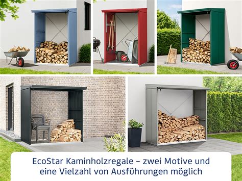 Ecostar Kaminholzregal Trend V Typ Anthrazitgrau Osb