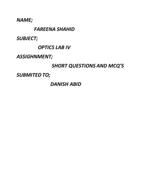 Optics Lab Iv 2 Pdf