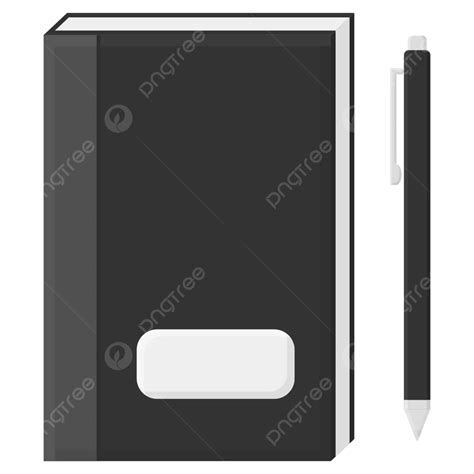 Notebook With Black Pen Vector Notebook Pen Black PNG And Vector With Transparent Background