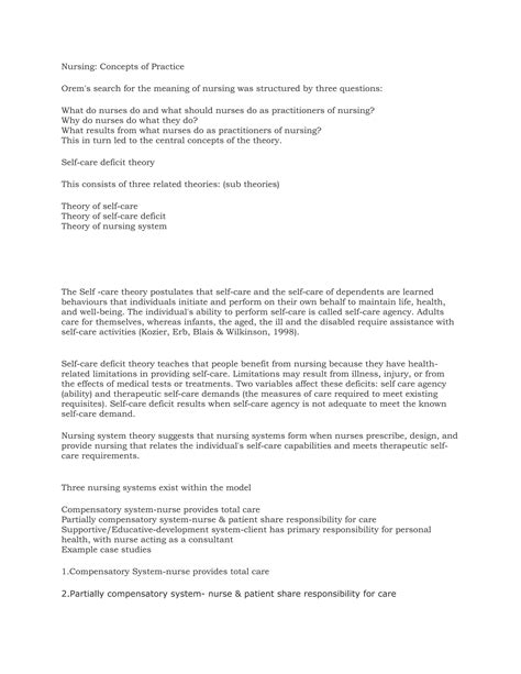 Dorothea E Orem Sajie Doc Medical Health