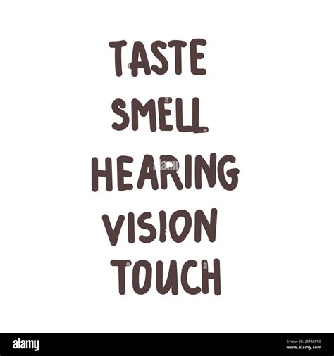 Five Human Senses Line Icons Set Vision Smell Hearing Touch Taste