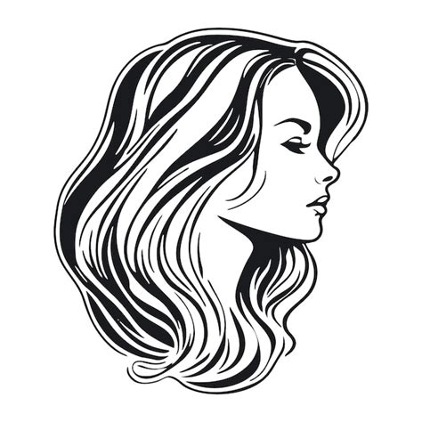 Premium Vector Silhouette Of A Woman With Long Flowing Hair With