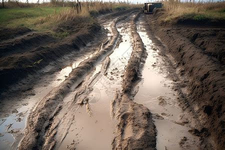 农村泥泞的道路高清图片下载 正版图片600865800 摄图网