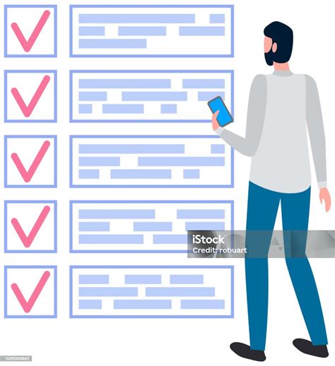 월 스케줄링 할 일 목록 시간 관리 사업가는 체크리스트 및 계획 근처에 서 있습니다 개념에 대한 스톡 벡터 아트 및 기타 이미지 개념 경영자 계획 Istock