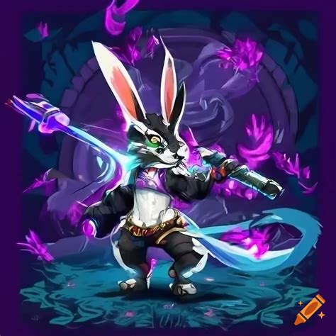 Anthro Chinchilla Rabbit Hybrid Rōnin In Ethereal Fantasy Anime Style