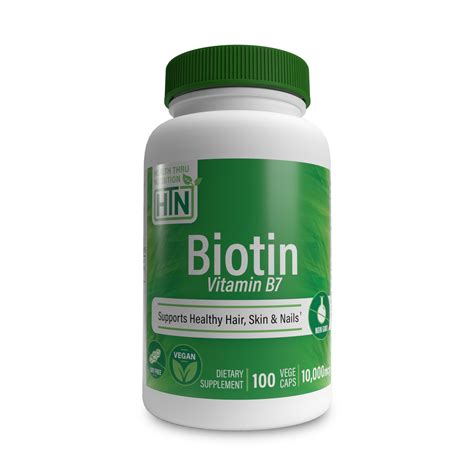 Biotin Vitamin B7 10000mcg 100 Vegecaps Health Thru Nutrition