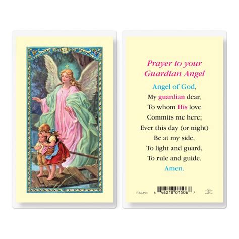 Guardian Angel Holy Card Holy Family Books Gifts
