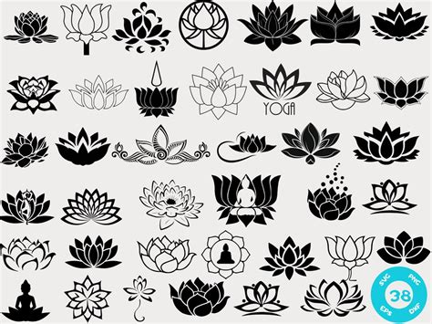 Lotus Svg Bundle Lotus Vector Lotus Cut Files Lotus Flower Etsy
