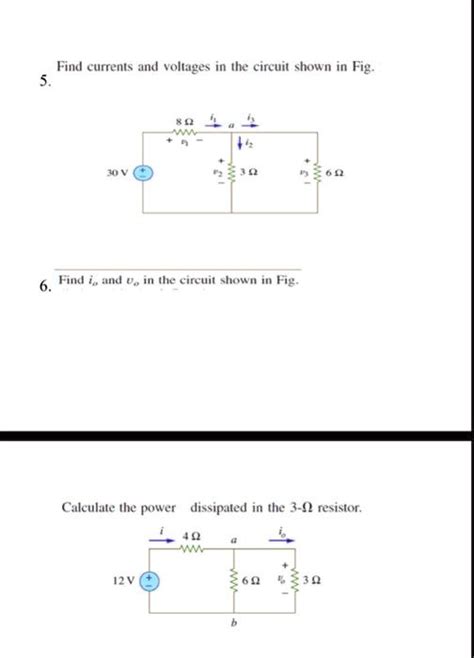 Solved Find Currents And Voltages In The Circuit Shown In Fig 5 8 Î© 2 Î© Find I And Vo In The