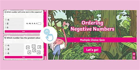 👉 ordering negative numbers ks2 maths multiple choice quiz