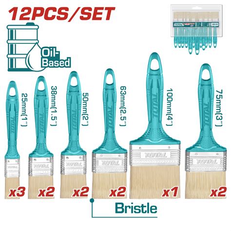 Brochas Para Pintura A Base De Aceite Set 12 De Piezas Tamaños Varia