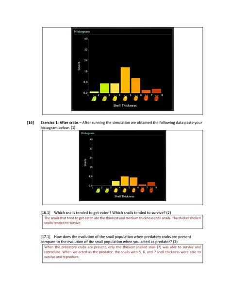 Lab 1 Darwinian Snails Tln 4 16 Exercise 1 After Crabs After