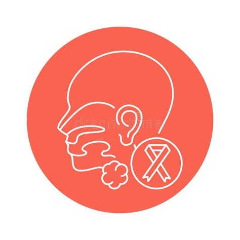 Nose Cancer Line Black Icon Human Organ Concept Malignant Neoplasm
