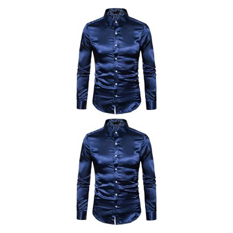 Minnieouse Camisa Para Hombre De Manga Larga Formal Con Cuello Vuelto