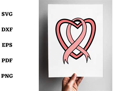 Ribbon Wrapped Heart Heart Cancer Ribbon Svg
