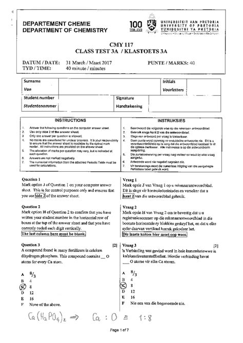 Chem47 Chem Class Test 3a 31 Cmy 117 Studocu