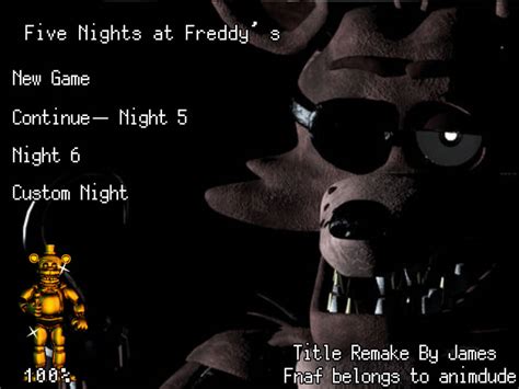 Fnaf Title Screen Remake Foxy By Jamesisfreshyartz On Deviantart